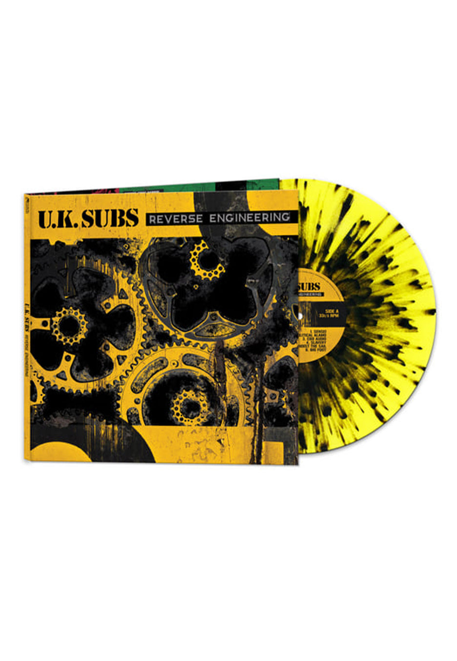 U.K. Subs - Reverse Engineering Ltd. Yellow w/ Black - Splattered Viny